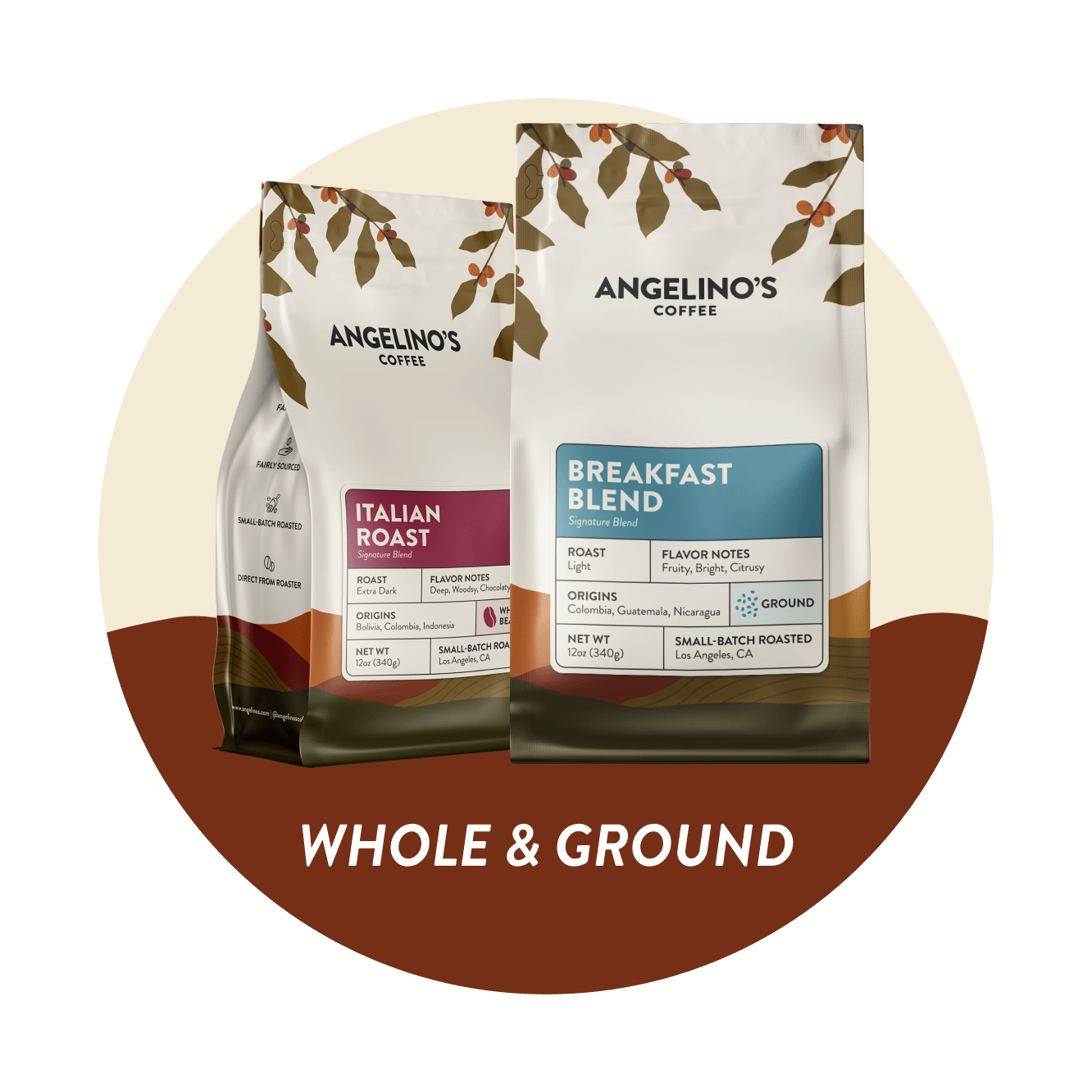 Whole Bean & Ground Coffee for Sale - Online Store Angelino's Coffee